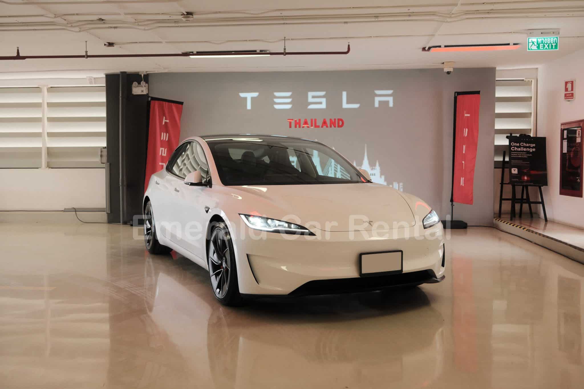 Tesla Model 3 Highland Performance รหัส รถ EV เช่า EV Rent Thai
